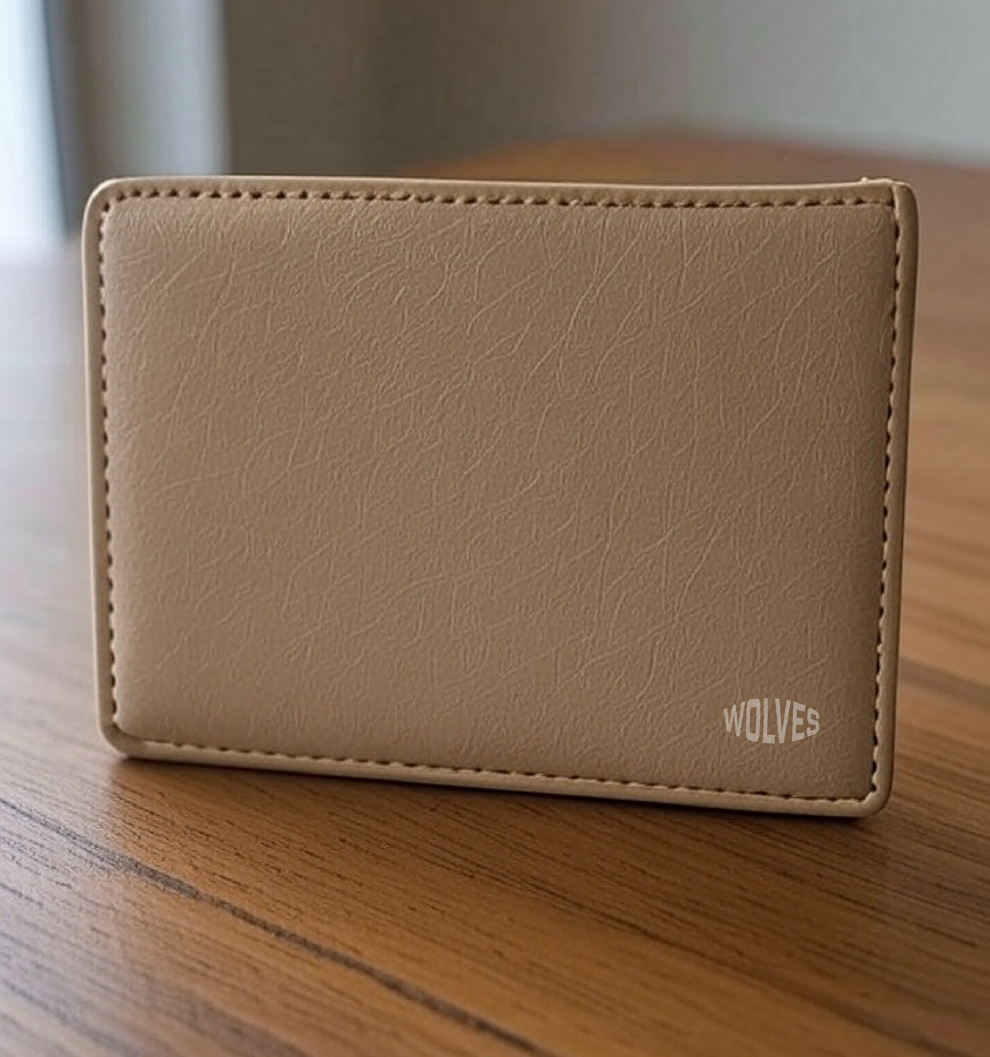 WOLVES Leather Luxury Wallet Beige